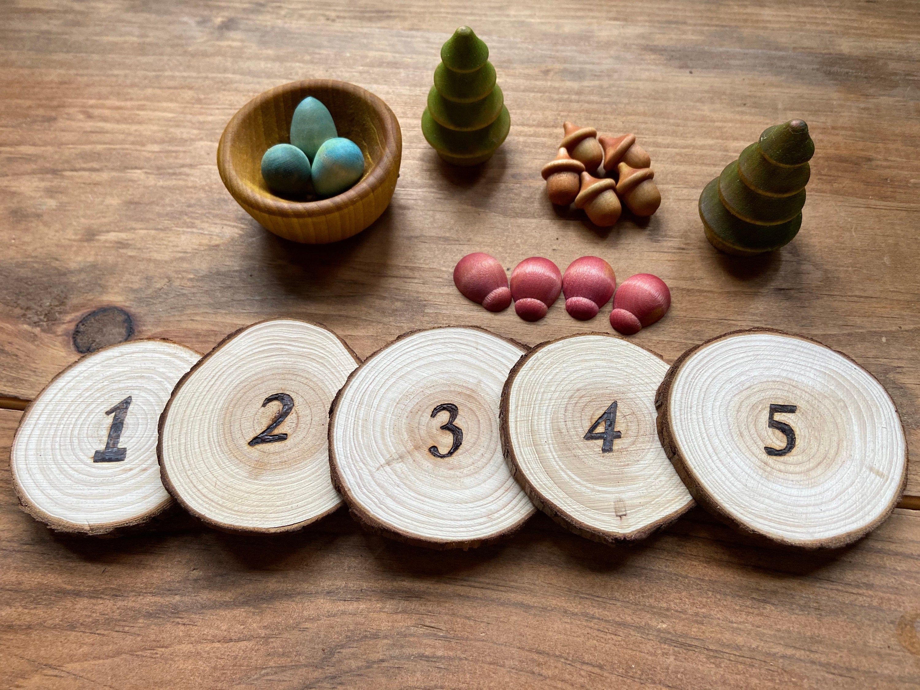 Naturally-Dyed Rainbow Loose Parts Counting Set - Nature Themed ...